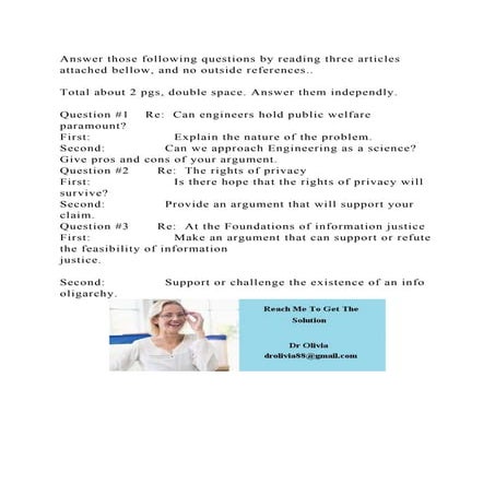 Answer those following questions by reading three articles attached .docx