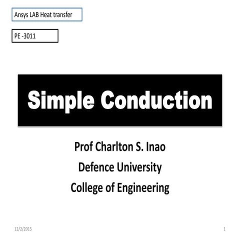 Ansys lab simple conduction | PPTX