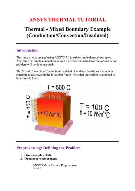 Ansys Thermal Tutorial Pdf