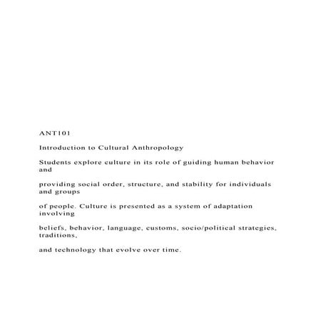 ANT101 Introduction to Cultural Anthro.docx