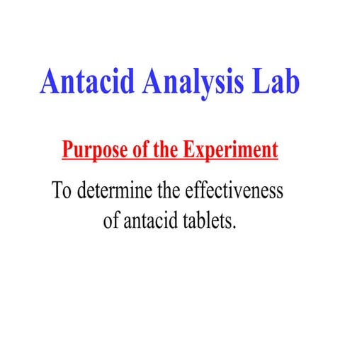 Chemistry investigatory project on Antacids | PPTX