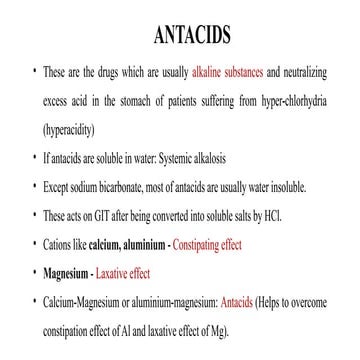 Antacids - Pharmaceutical Inorganic Chemistry | PPTX