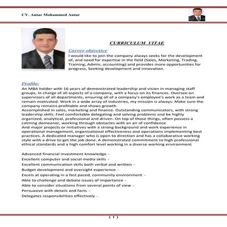 Antar cv | PDF