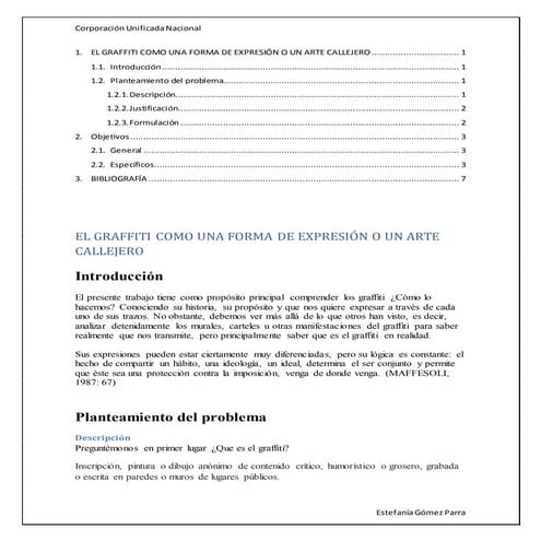 El graffiti es considerado como arte o vandalismo | DOCX
