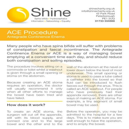 Antegrade continence enema procedure | PDF