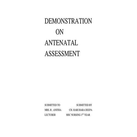 Antenatal assessment | PPT