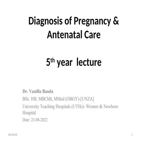 Antenatal care and examination | PPTX
