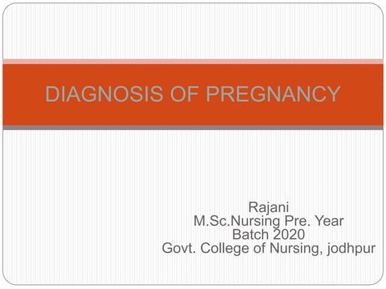 Signs of pregnancy | PPTX | Pregnancy | Reproductive Health