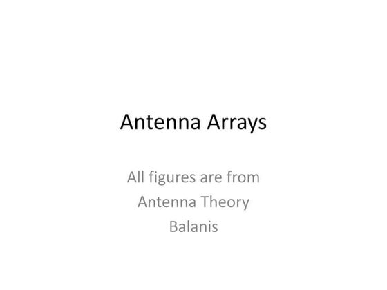 Antenna arrays | PDF | Physics | Science