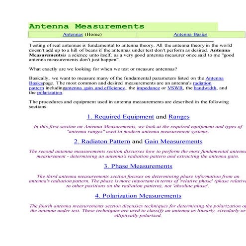 Antenna measurements | DOCX