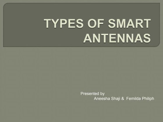 Smart antenna for_mobile_communication | PPTX | Telecommunications ...