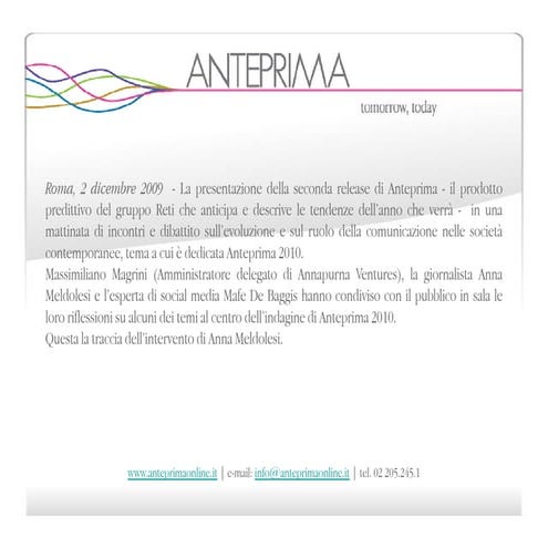 Anteprima2010_ Anna Meldolesi | PPT