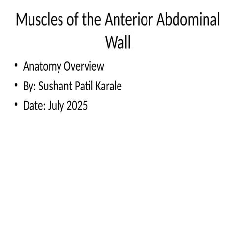 Antero-Lateral Abdominal Wall (Anatomy of the Abdomen) | PPS