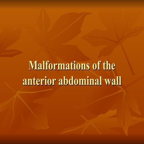 Anterior and posterior Abdominal Wall Defects.ppt