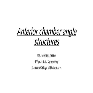 Anterior chamber angle | PPTX | Eye and Vision Conditions | Diseases ...