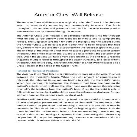 Anterior chest wall release | PDF