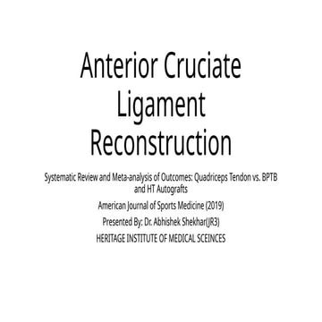 Systematic Review and Meta-analysis of ACL Reconstruction Outcomes ...