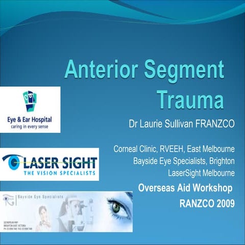 Anterior segment trauma ranzco 11112009 | PPT