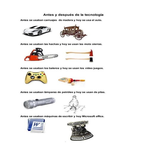 Antes y después de la tecnología | DOCX