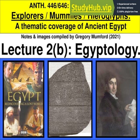 Anth.446 Ppt. Lecture-2 Egyptology And Ancient Egypt (By G. Mumford) UPDATED Dec. 2021. | PDF