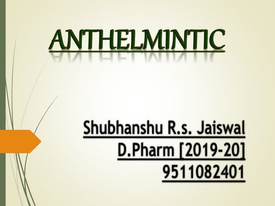 9.ANTIPROTOZOAL DRUGS | PPT