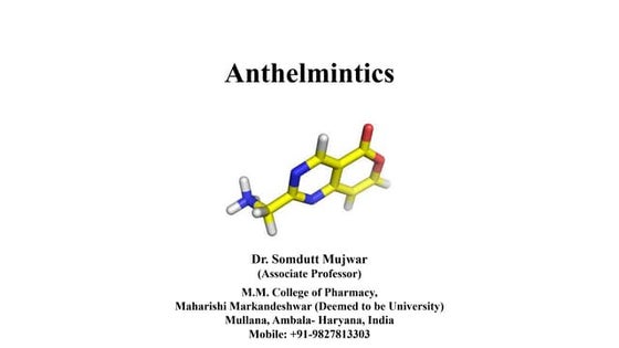 Anthelmintic Drugs | PPTX | Infectious Diseases | Diseases and Conditions