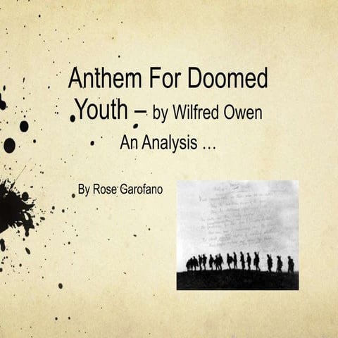 Anthem for Doomed Youth analysis | PPTX