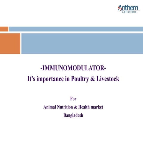 Anthems -Immunomodulator for Bangladesh Animal Health market.ppt