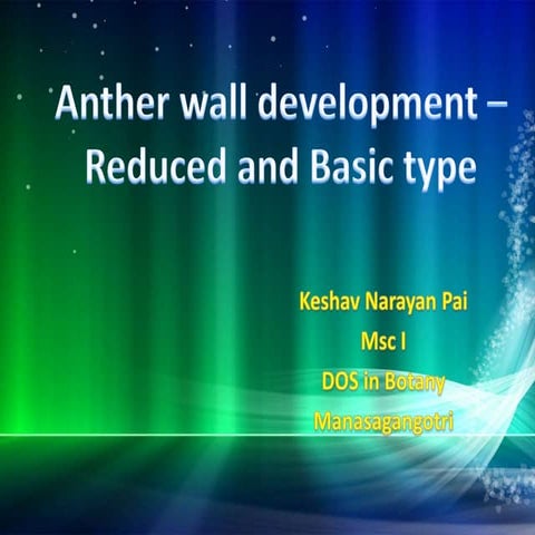 Anther walls and their function | PPTX