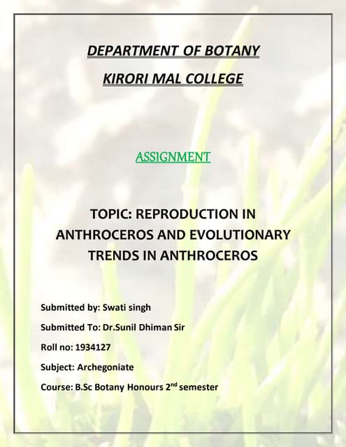 Soral evolution in ferns | PPTX