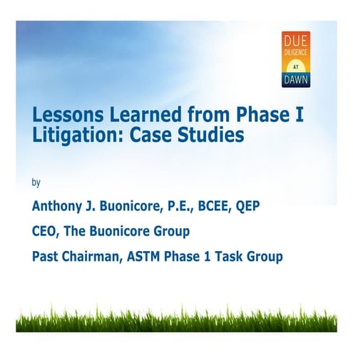 Lessons Learned from Phase I Litigation: Case Studies | PDF