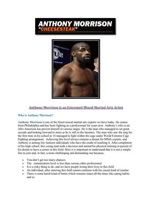 How Anthony Morrison Regained Control | PPT