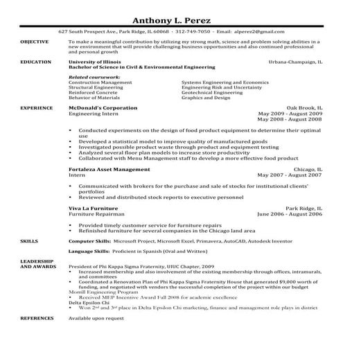 Anthony Perez Resume | PDF