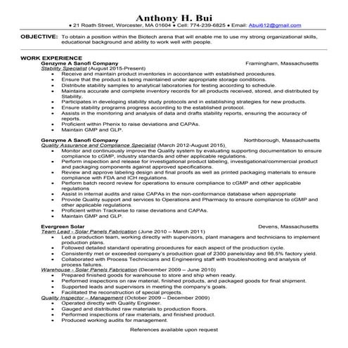 Anthony professional resume | DOC