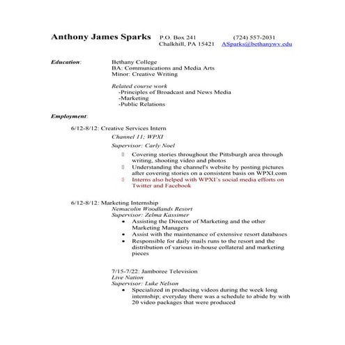 Anthony's resume yes | PDF