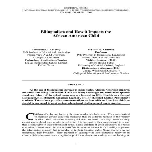 Anthony Taiwanna D[1]. Bilingualism | PDF
