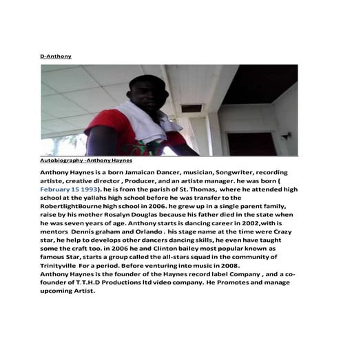 Anthony Haynes Autobiography | DOCX