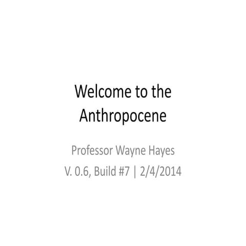 Anthropocene overview | PPTX
