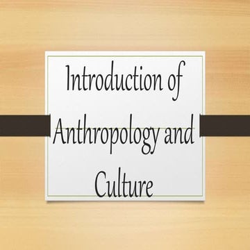 Anthropology | PPTX | Science