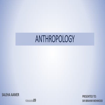 Anthropology | PPT