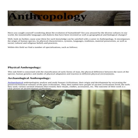 Anthropology Course Vishnu ias academy, Broucher | PDF