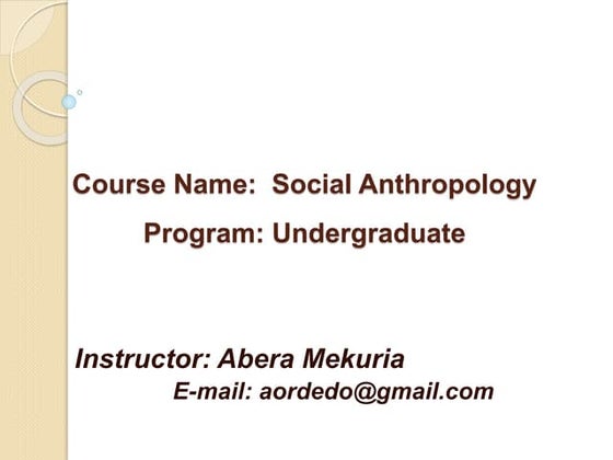 Anthropology | PPT