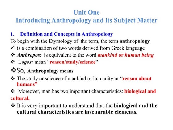 Chapter 1: Introduction to Anthropology | PDF