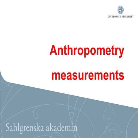 Anthropometric assessment of body composition | PPT