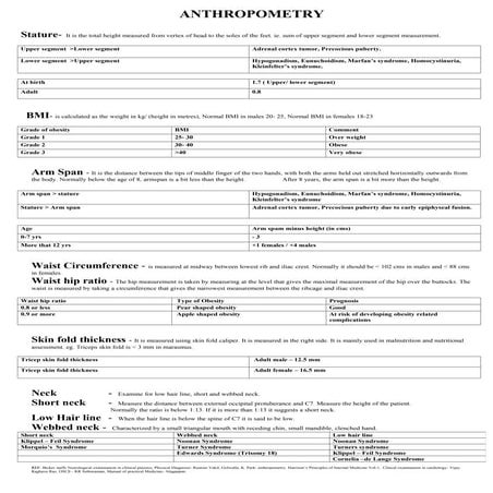Anthropometry | PDF