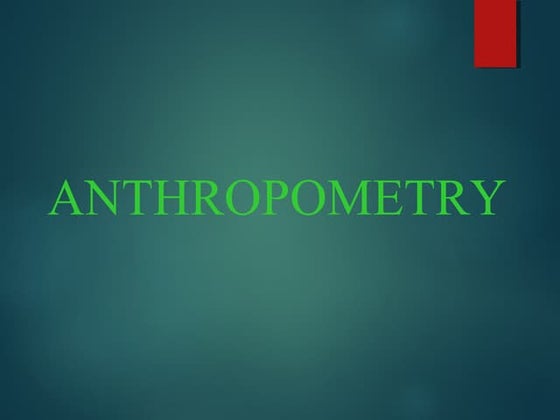 Kinanthropometry | PPT