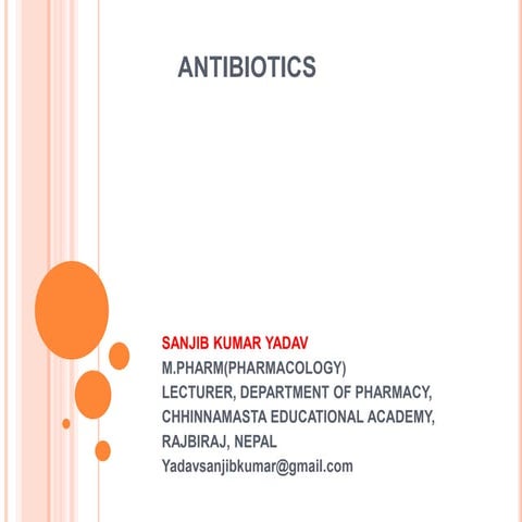 Classification of antimicrobial drugs | PDF