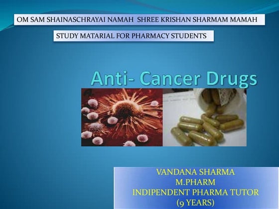 Anticancer drugs 1 introduction and classification | PPT
