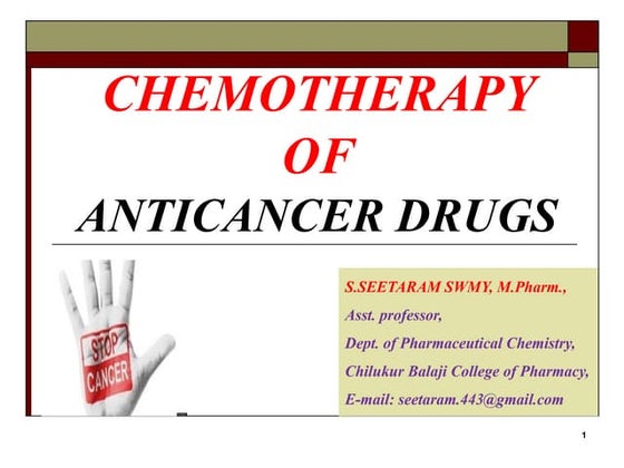 Anticancer drugs 1 introduction and classification | PPT