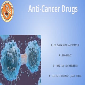 Pharmacology : Anti-Cancer Drugs Therapy .pptx